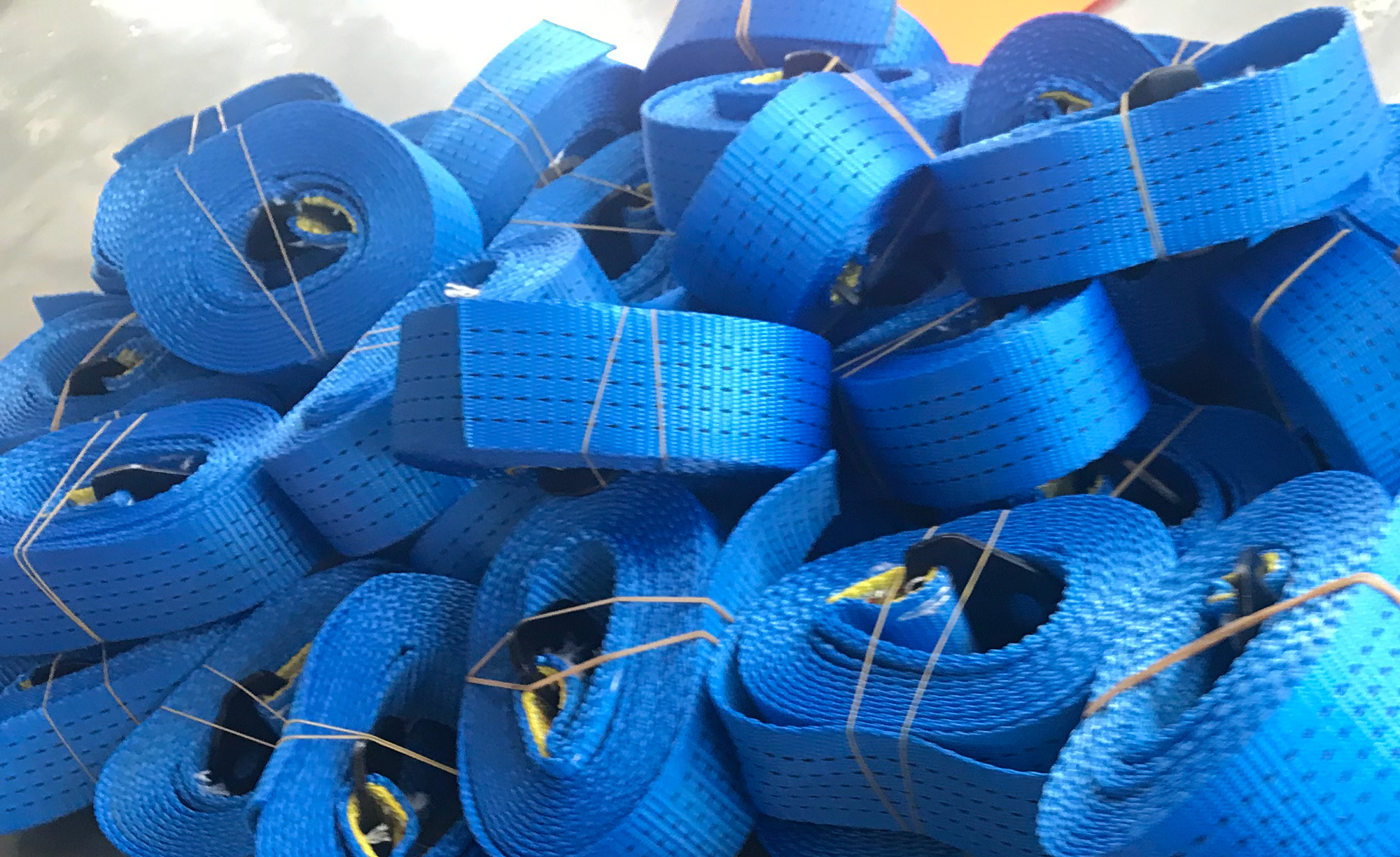 Custom ratchet strap with anchor plate 50mm width - Loua Sling Co.,Ltd