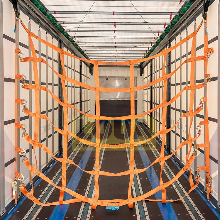 Custom made Flat webbing cargo net | China Cargo safety barrier net ...